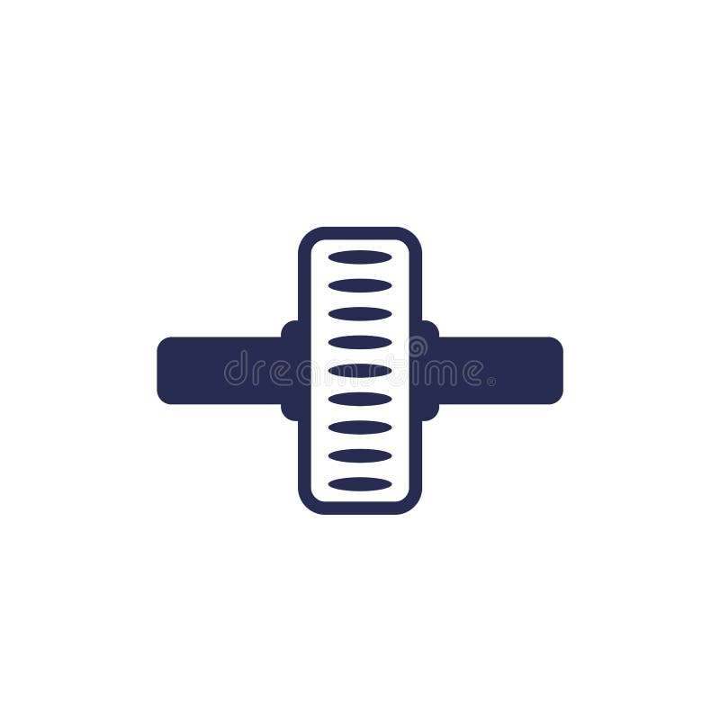 Gymnastic Roller Wheel with Handles Workout Equipment Vector ...
