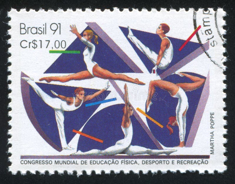 Gymnastics editorial photo. Image of postmark, brazil - 111038976