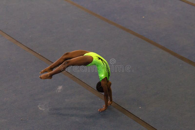 Gymnastics Girl Floor Tumbling Style Editorial Stock Photo - Image of ...