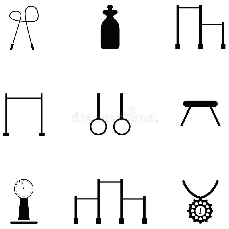 Gymnastics icon set stock vector. Illustration of bars - 125303818