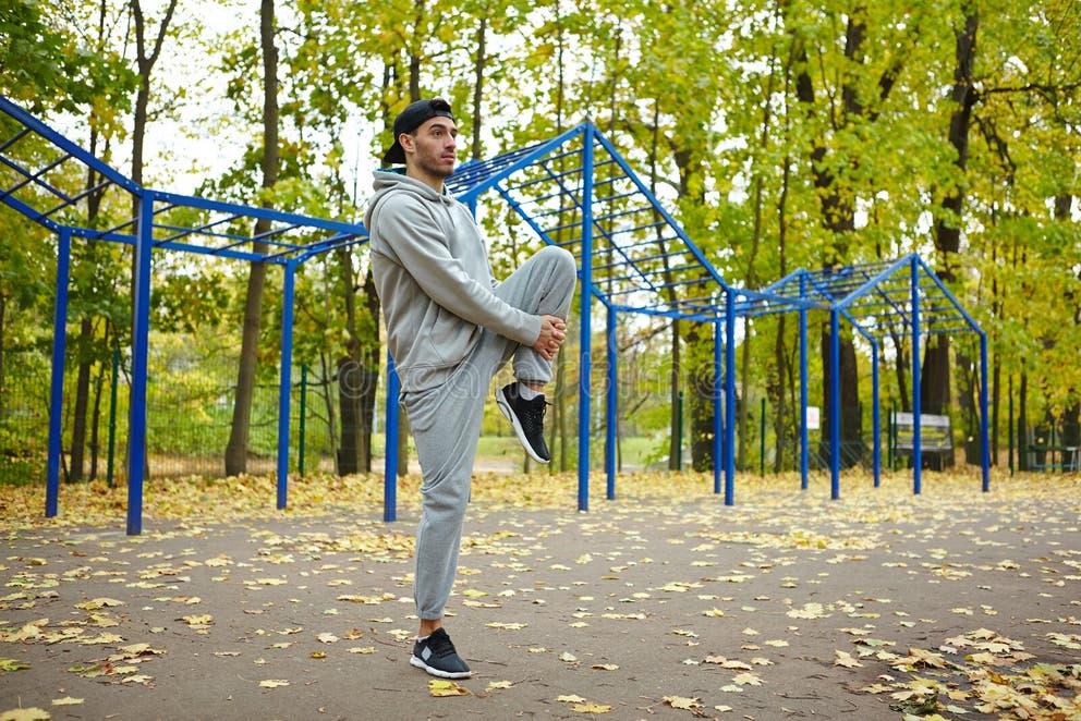 Gymnastics in park stock image. Image of fitness, autumn - 79043365