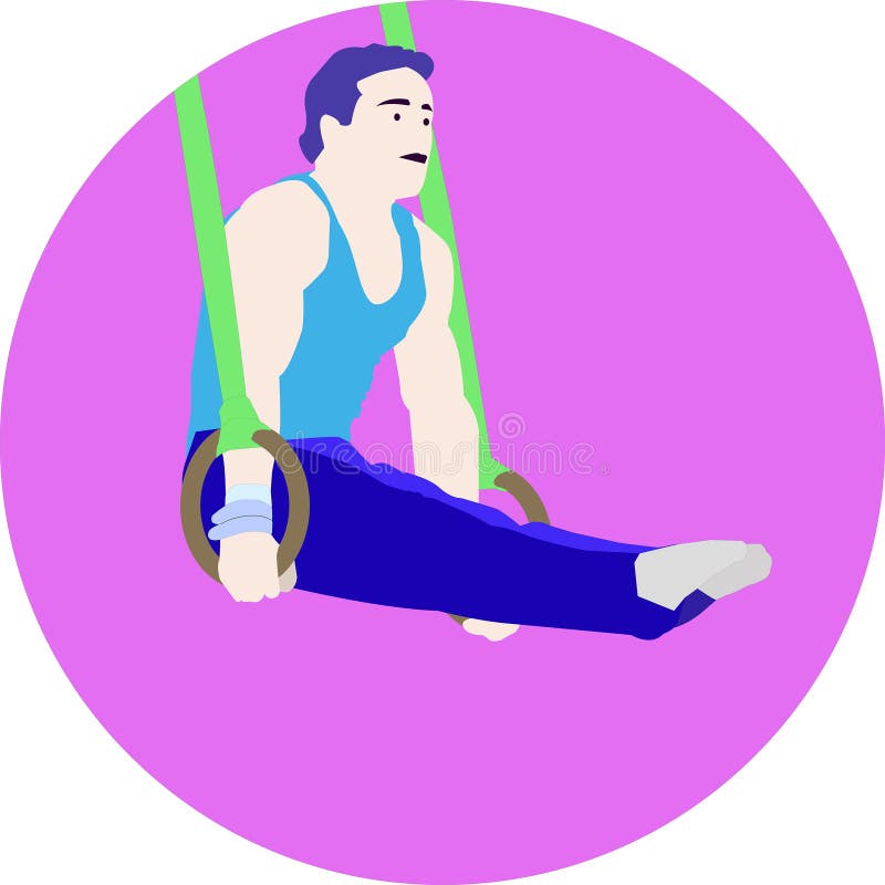 Gymnastics Ring Pose Vector Illustration Stock Vector - Illustration of ...
