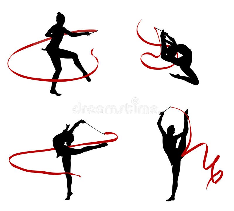 Female Gymnastic Pose Drawings Stock Vector - Illustration of ...