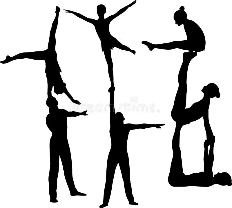Acrobats set stock vector. Illustration of template, outline - 35775371