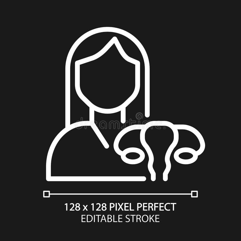 Gynaecology Pixel Perfect White Linear Icon for Dark Theme Stock Vector ... Gynaecology Pixel Perfect White Linear Icon for Dark Theme Stock Vector ...