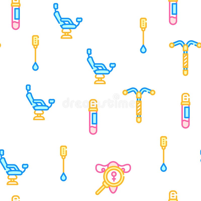 Gynecologist Treatment Vector Seamless Pattern Stock Vector