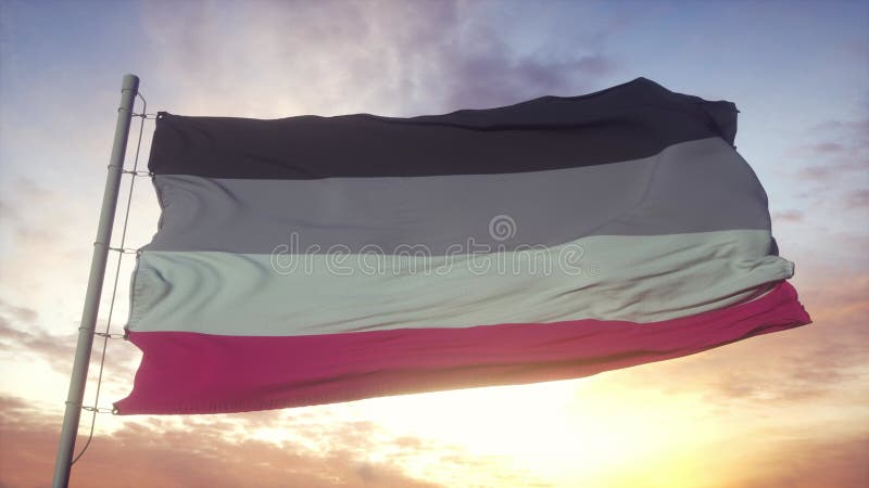Gynephilia Pride Flag Waving in the Wind, Sky and Sun Background Stock ...