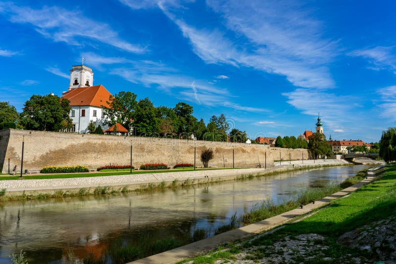 Gyor City with the Raba River in Hungary Stock Photo - Image of famous ...