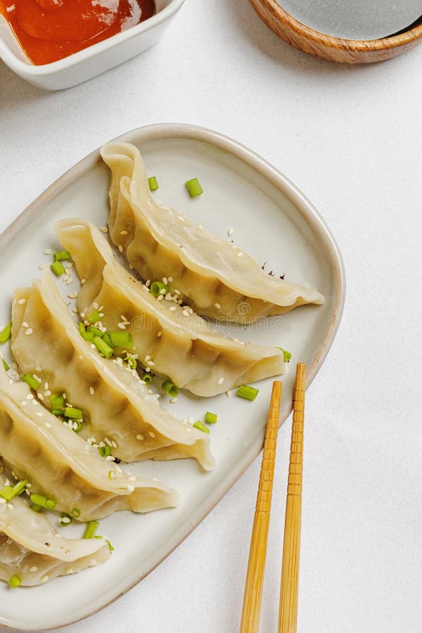 Gyoza Dumplings on the Plate Stock Photo - Image of traditional, fried ...