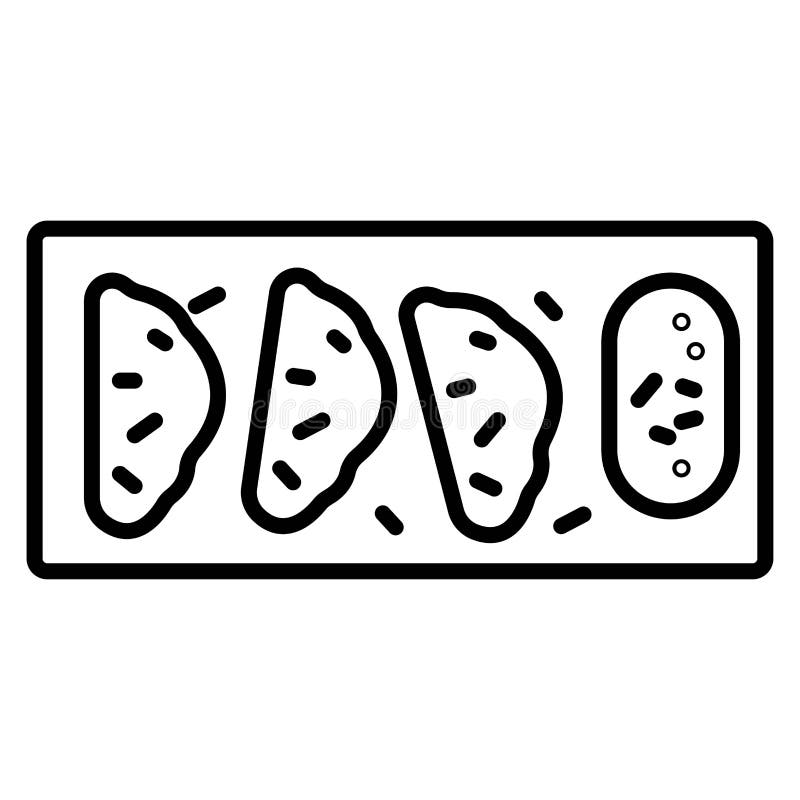 Gyoza icon vector stock illustration. Illustration of white - 142387137