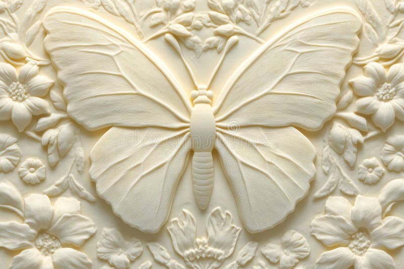 The Gypsum Bas-relief, Depicting a Beautiful Butterfly, is a ...