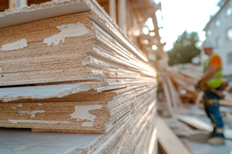 Gypsum Boards and Worker at House Renovation Stock Image - Image of ...