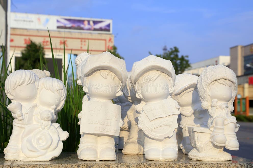 Gypsum cartoon characters stock photo. Image of sculpture - 382780038