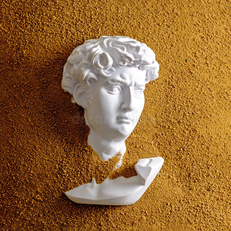 Gypsum David Head in Dune or Sand Stock Photo - Image of contemporary ...