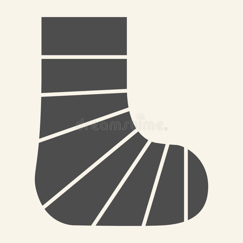 Gypsum Foot Solid Icon. Human Plaster Leg Glyph Style Pictogram on ...