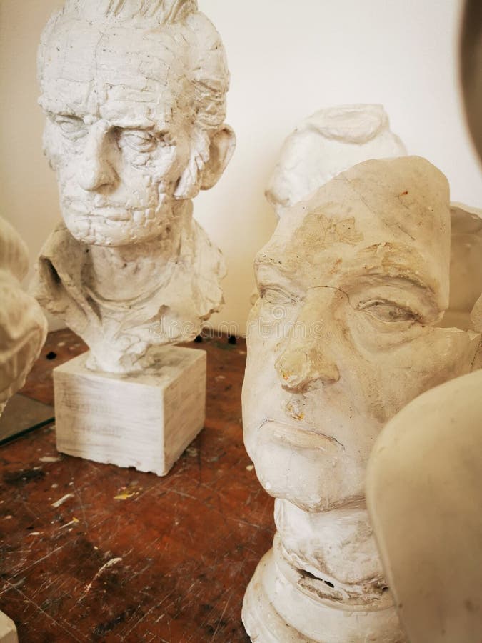 Gypsum head models stock photo. Image of design, figure - 275713096