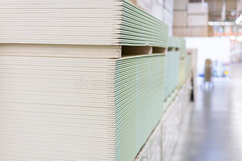 Gypsum Plasterboard In The Pack. The Stack Of Gypsum Board Preparing ...