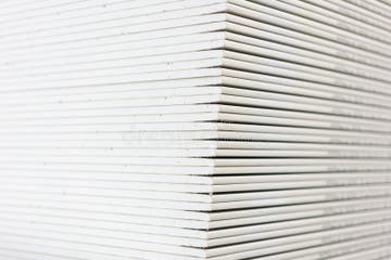 Gypsum Plasterboard in the Pack. the Stack of Gypsum Board Preparing ...