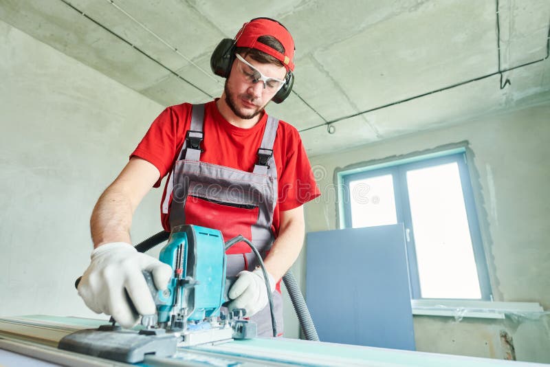 Worker S Hand Operating Guillotine Stock Photo - Image of folding ...