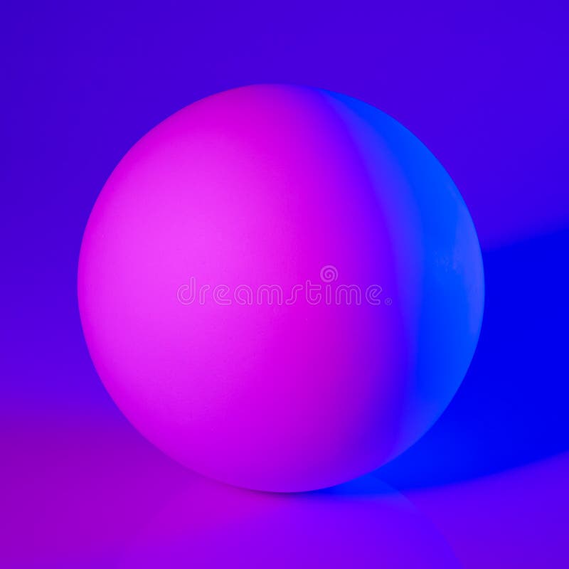 Gypsum Sphere in Pink and Blue Neon Light Stock Image - Image of violet ...