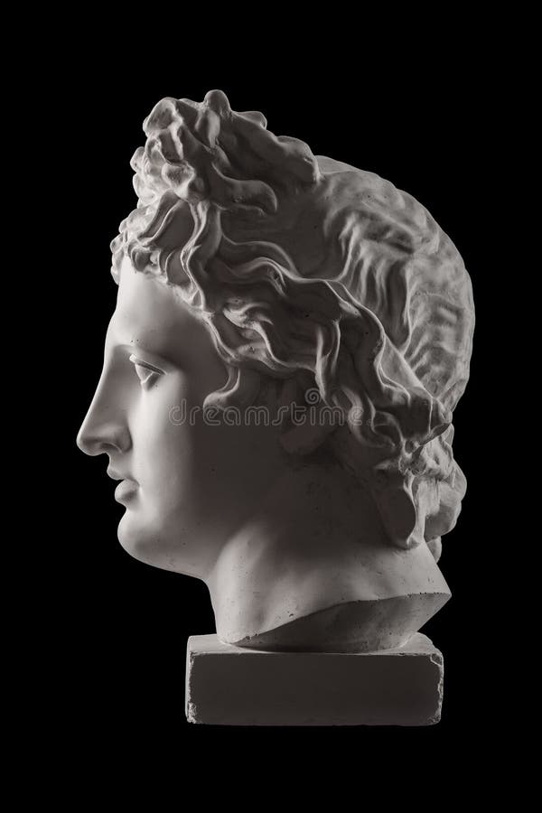 Gypsum Statue of Apollo`s Head Stock Image - Image of archeology, face ...