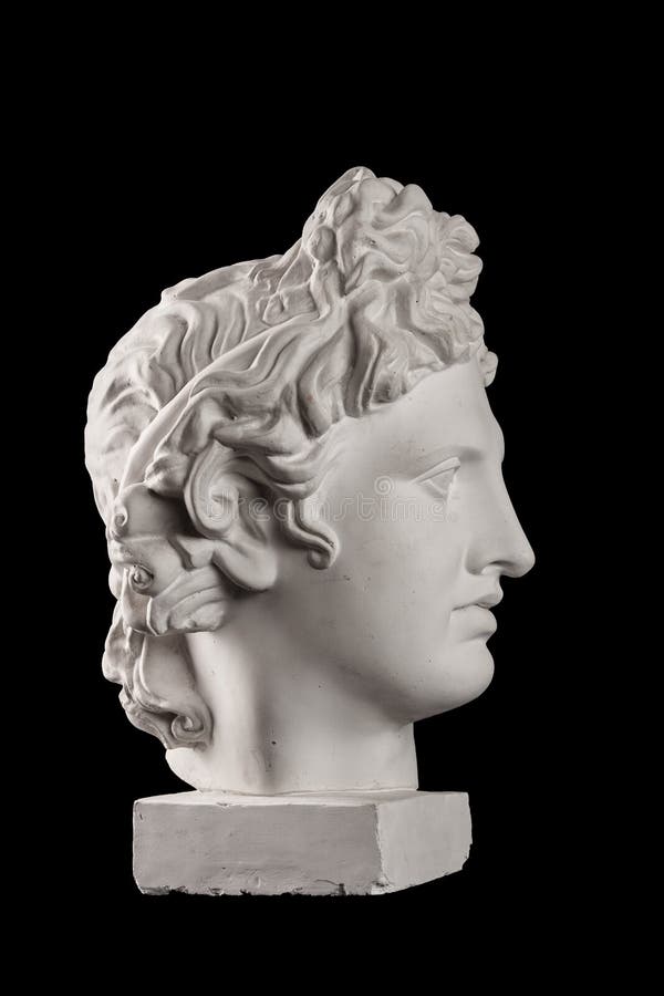 Gypsum Statue of Apollo`s Head Stock Photo - Image of alabaster ...