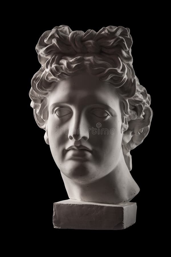 Gypsum Statue of Apollo`s Head Stock Photo - Image of head, alabaster ...