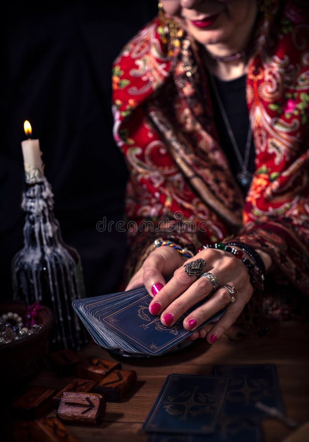 Gypsy Fortune Teller Predicts the Future Stock Image - Image of hand ...