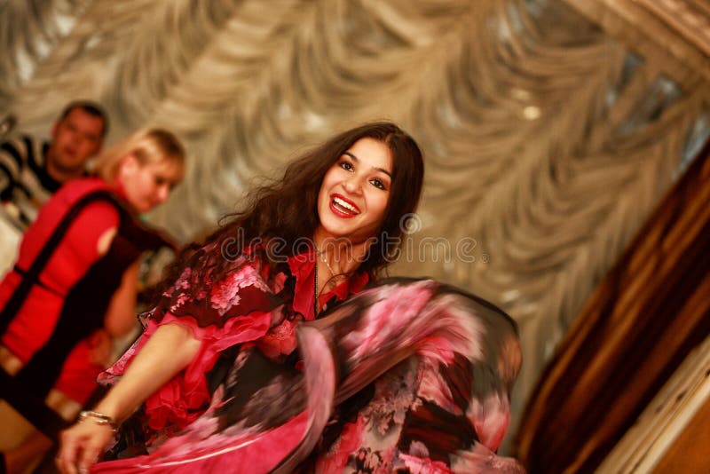 Young Romany Woman Fly in Traditional Clothe Stock Photo - Image of ...