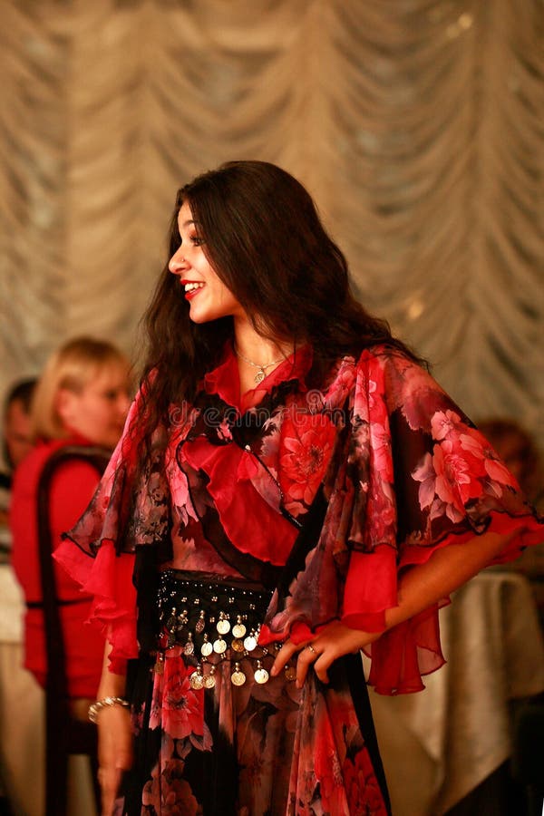 Young Romany Woman Fly in Spanish Traditional Clothes Stock Image ...