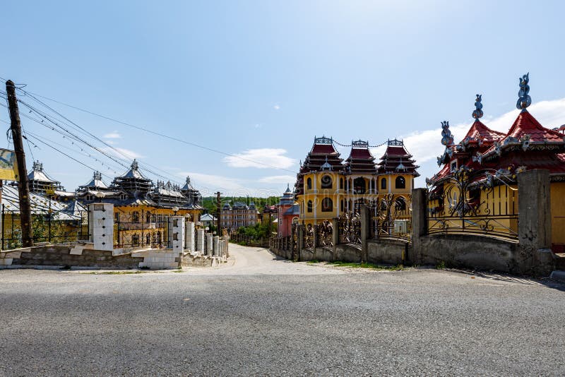 Gypsy Palace of Hunedoara in Romania Stock Image - Image of houses ...