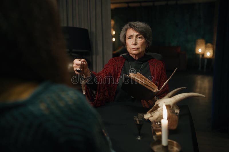 Gypsy Reading Spell for Client Using Witchcraft Book and Magic Pendulum ...