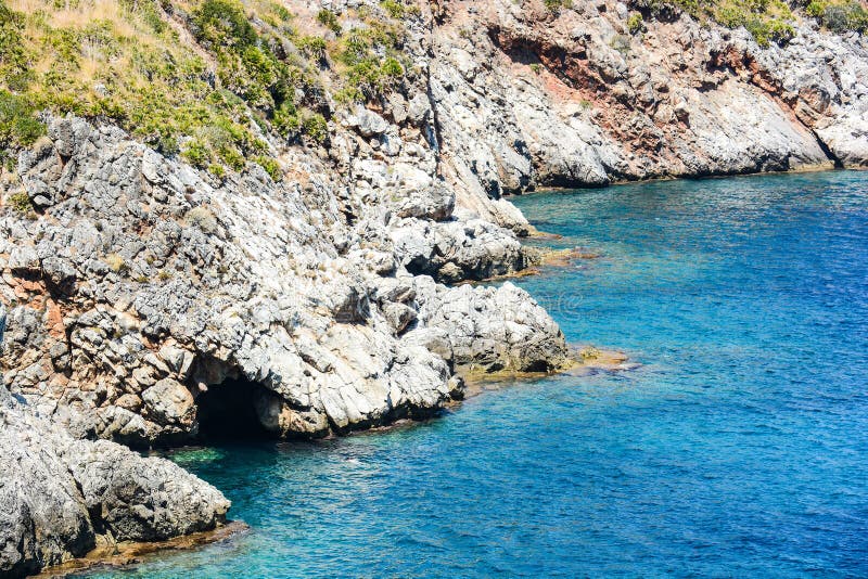 Gypsy Reserve Bay Sicily Cliffs Stock Image - Image of clare, seas ...