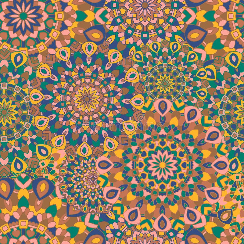 Gypsy Seamless Pattern. Texture with Round Colored Stock Vector ...