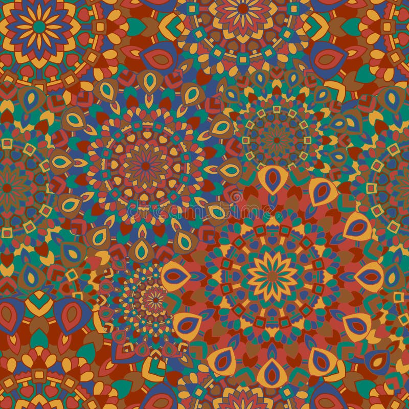 Gypsy Seamless Pattern. Texture with Round Colored Stock Illustration ...