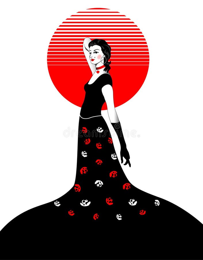 Gypsy woman stock vector. Illustration of black, skirt - 19705100