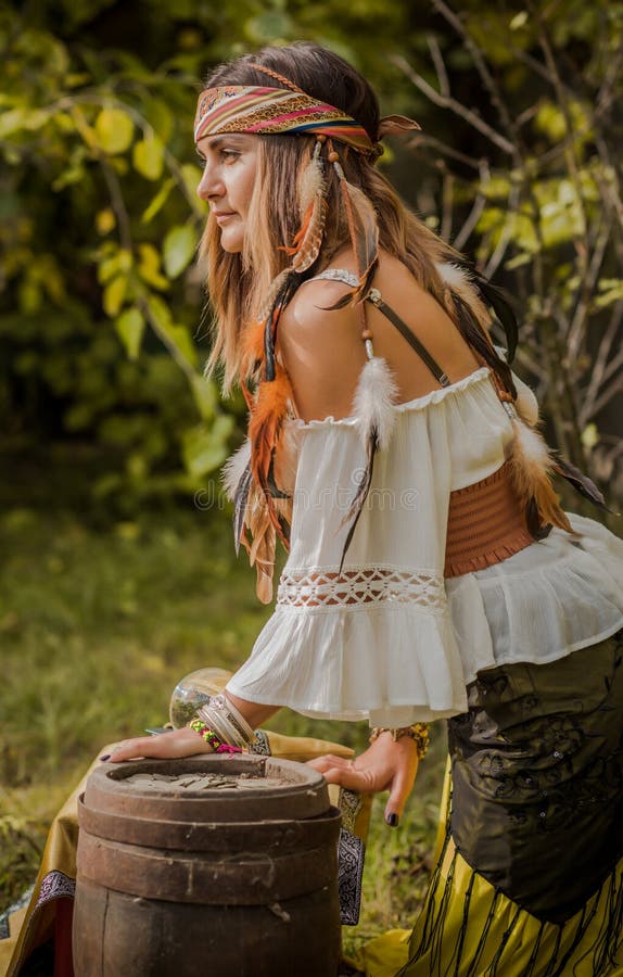 Gypsy Woman Predict Future, Boho Mystical Style Stock Photo - Image of ...