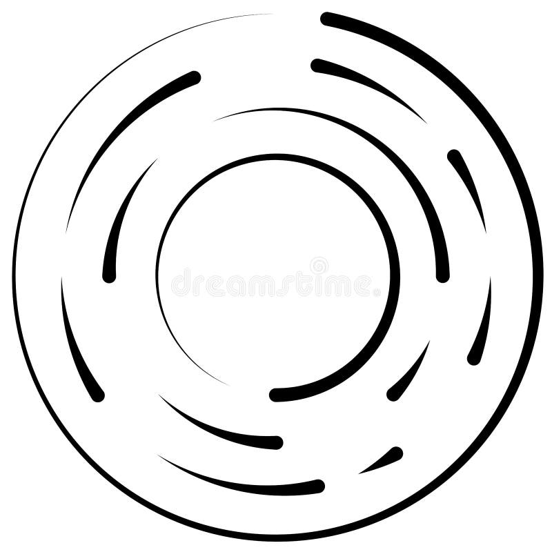 Gyrate, Rotating Segmented Lines Circular Element Stock Vector ...