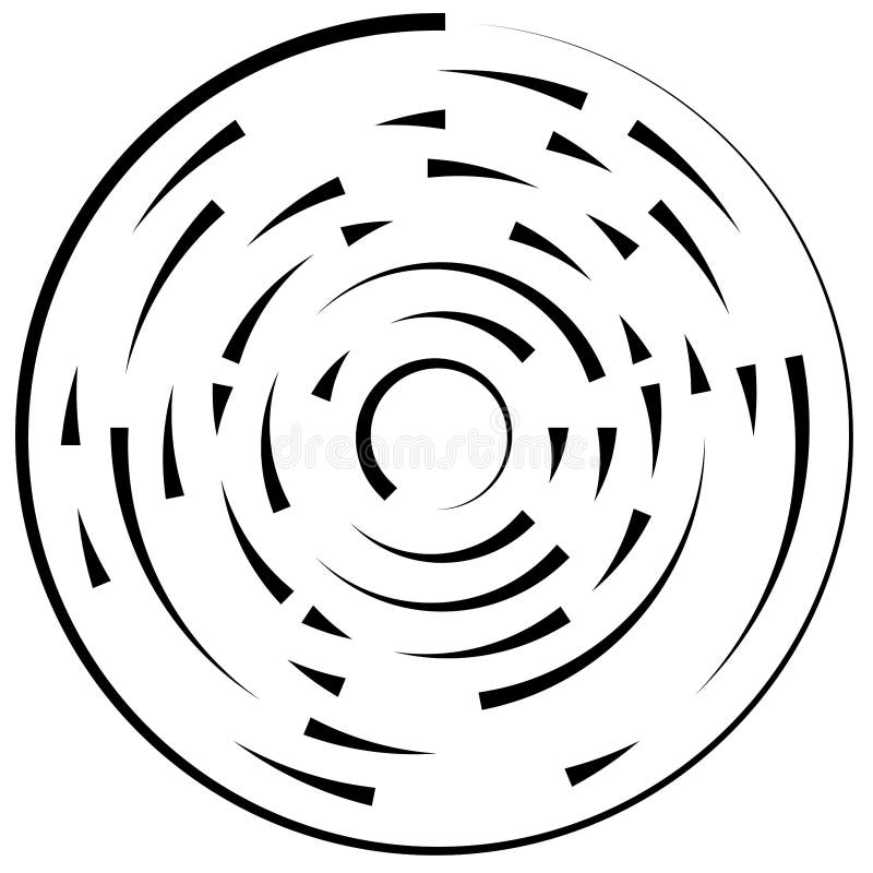 Gyrate, Rotating Segmented Lines Circular Element Stock Vector ...