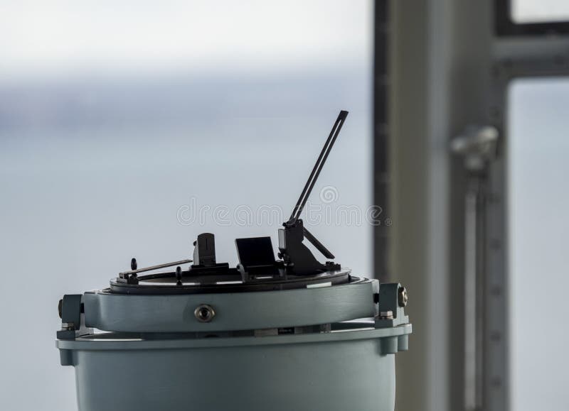 Gyro Compass Located on Navigation Bridge of Cargo Ship Stock Photo ...