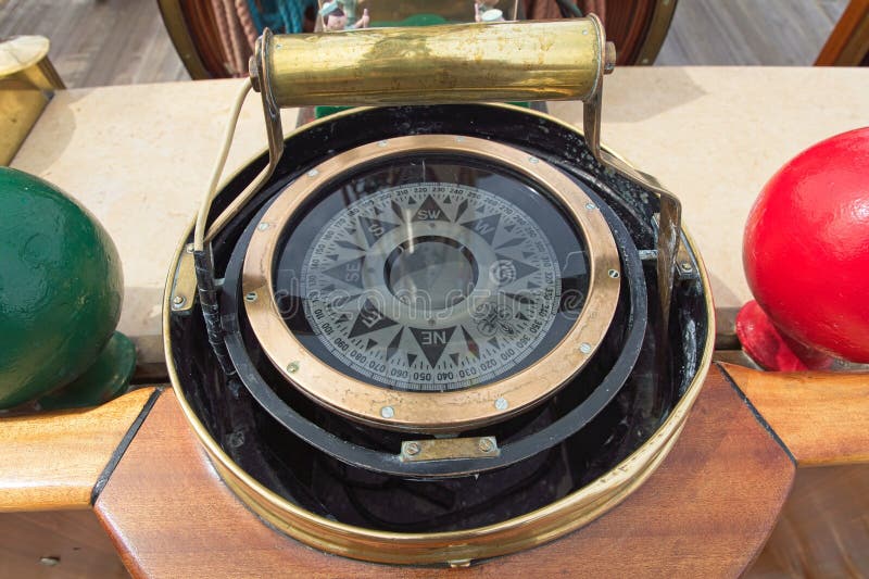 Gyro-compass on a ship. stock photo. Image of navigation - 312634212