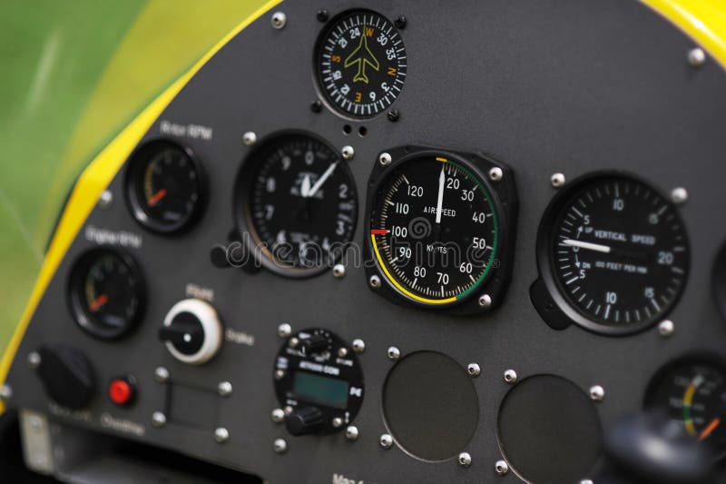 Gyroplane instrument panel stock photo. Image of gauge - 39791812