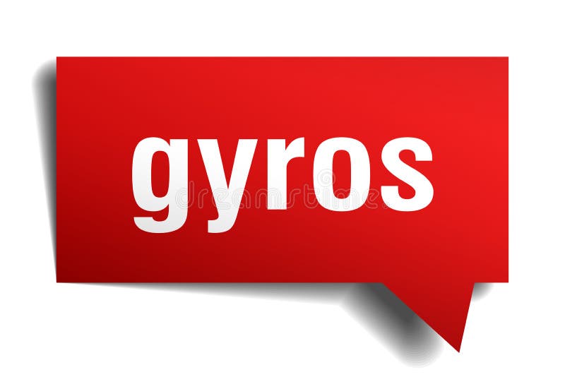 Gyros red 3d speech bubble stock vector. Illustration of seal - 118728912