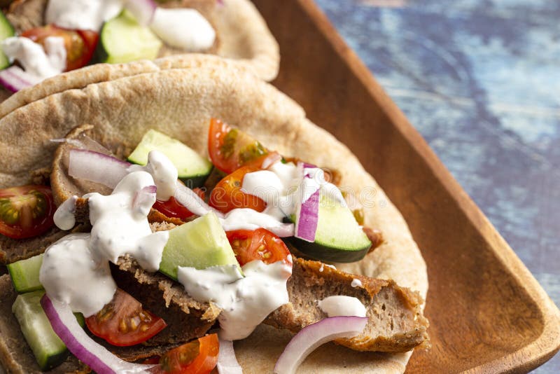 Gyro Meat on a White Background Stock Image - Image of food, gyros ...