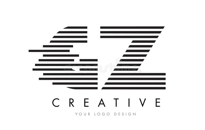 GZ G Z Zebra Letter Logo Design with Black and White Stripes Stock ...
