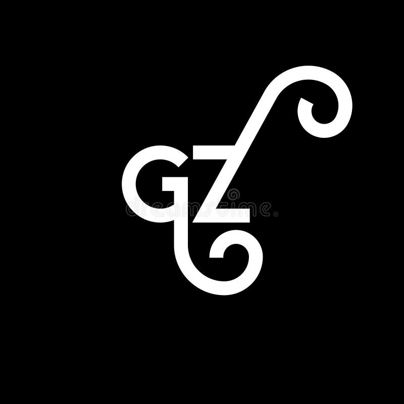 GZ Letter Logo Design on Black Background. GZ Creative Initials Letter ...