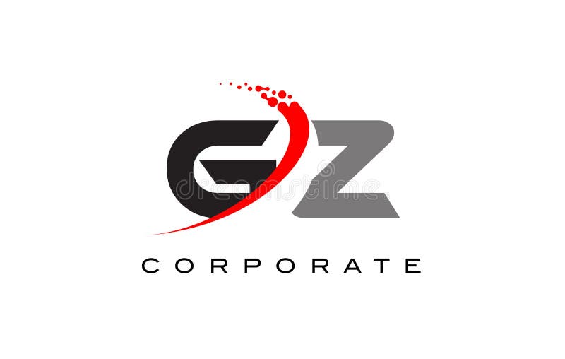 GZ Modern Letter Logo Design with Swoosh Stock Illustration ...