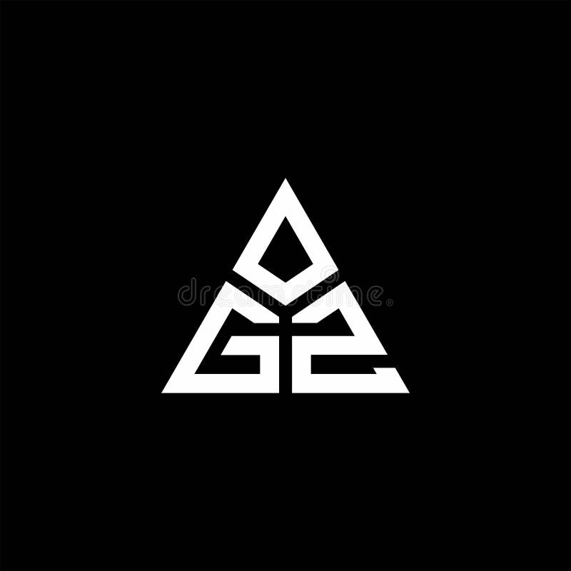 GZ Monogram Logo with 3 Pieces Shape Isolated on Triangle Stock Vector ...