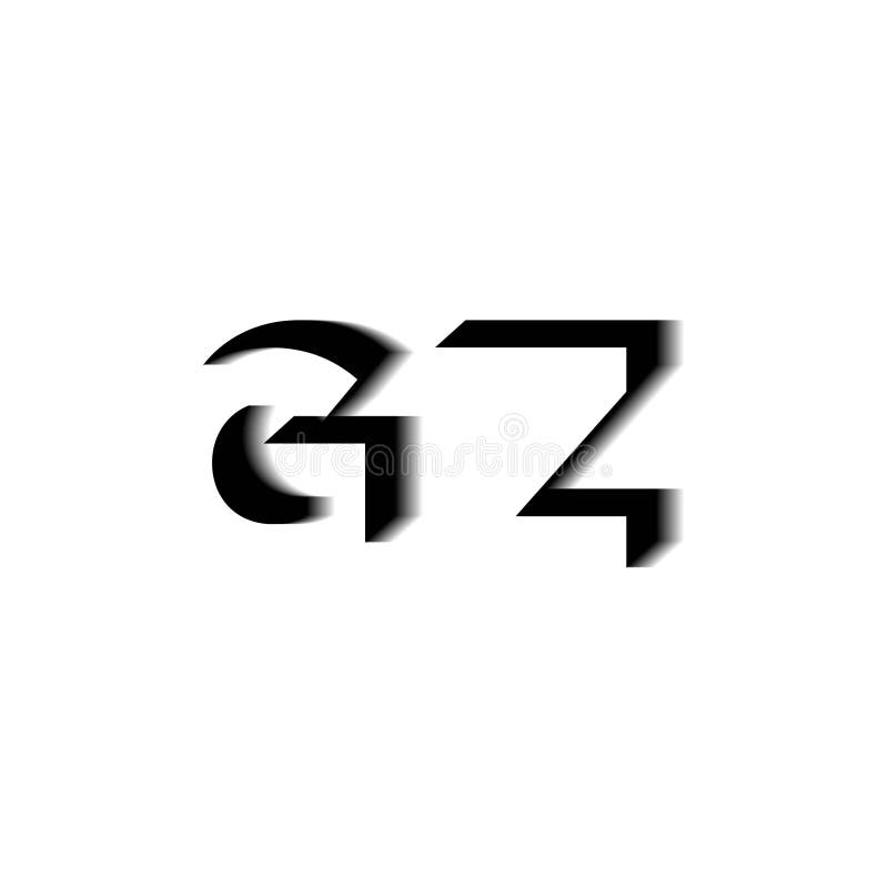 GZ Monogram Shadow Shape Style Stock Vector - Illustration of lines ...