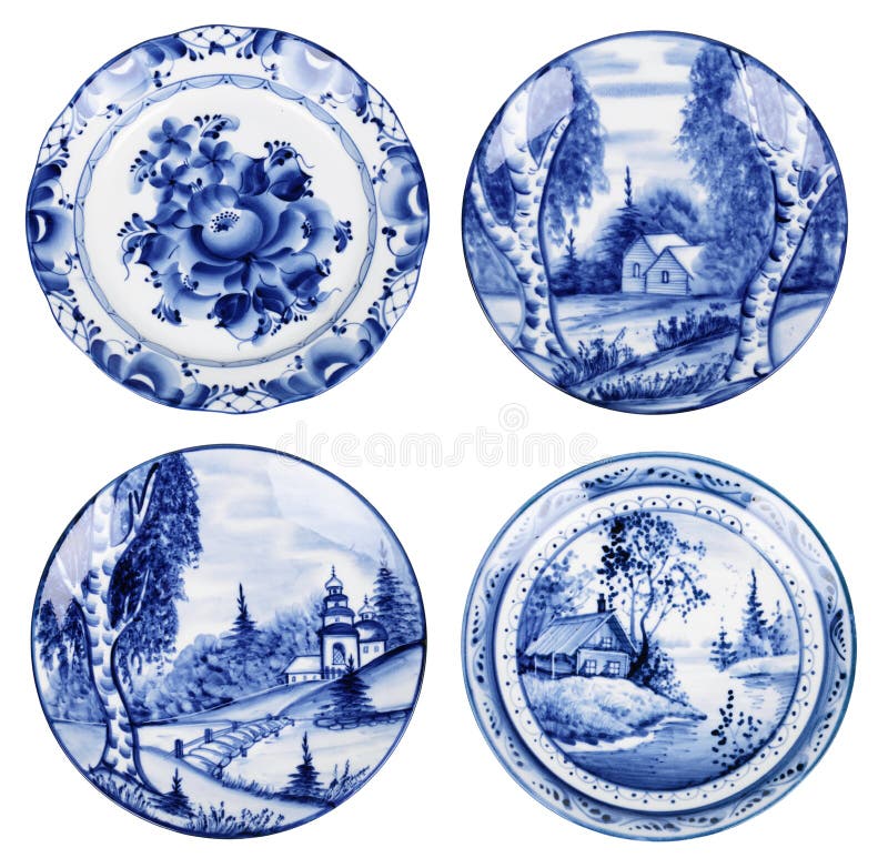 Russian Traditional Blue Ornament in Gzhel Style Stock Vector ...